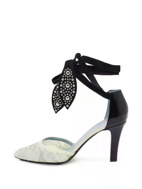Valentino Garavani Foliefoliage Ankle-tie Pumps - White