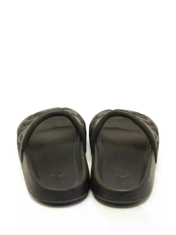 LOUIS VUITTON Waterfront Monogram Slides - Black