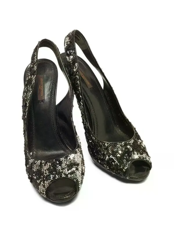 LOUIS VUITTON Liza Sequin-embellished Slingback Pumps