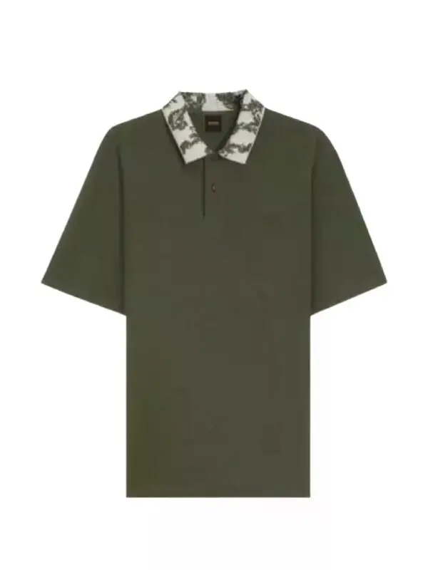 BOSS Abstract-print Polo Shirt - Green