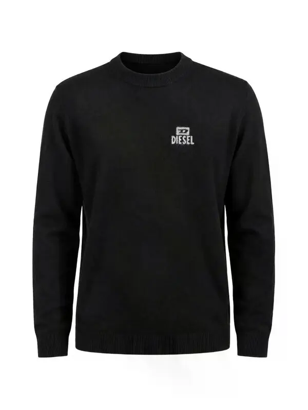 DIESEL® Logo-embroidered Crew-neck Sweater