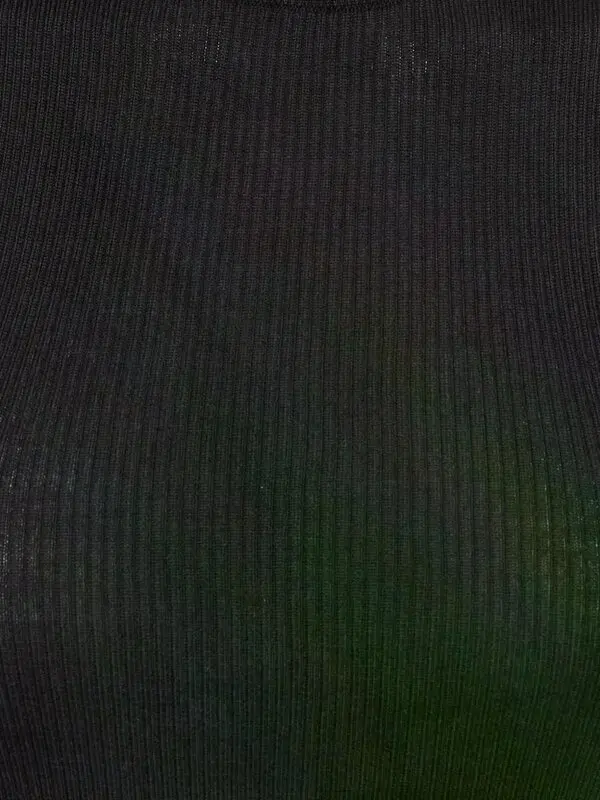 Saint Laurent Ribbed Knit Sleeveless Top