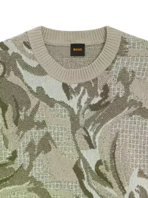 BOSS Floral-intarsia Sweater - Green