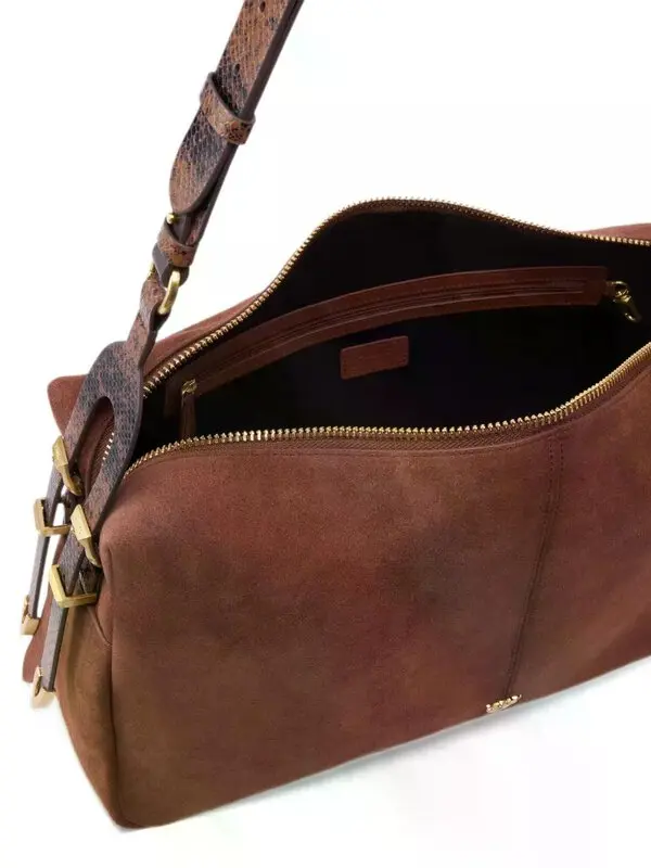 Pinko Suede Shoulder Bag - Brown