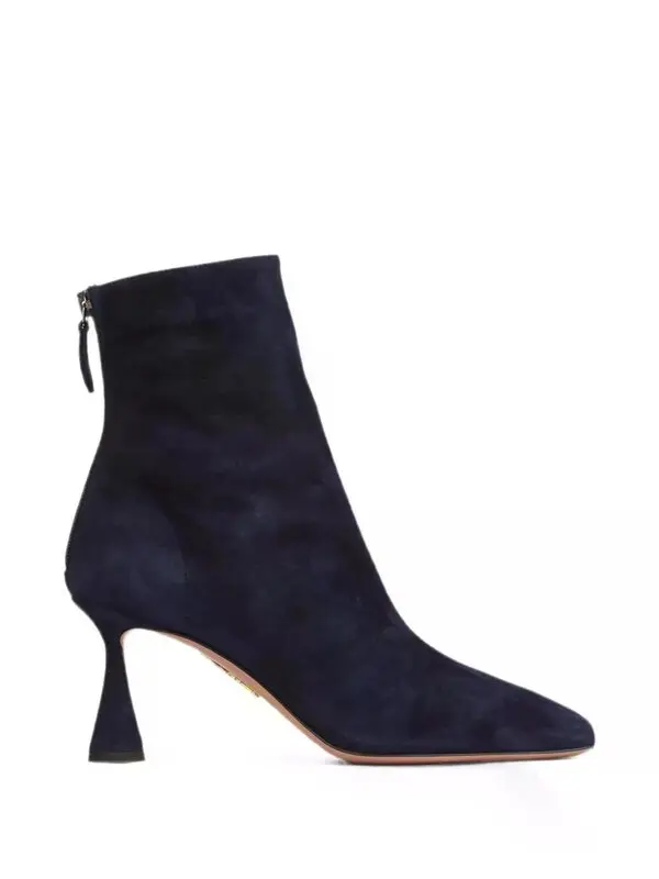 AQUAZZURA Amore 75 Suede Almond-toe Ankle Boots