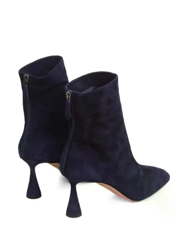 AQUAZZURA Amore 75 Suede Almond-toe Ankle Boots