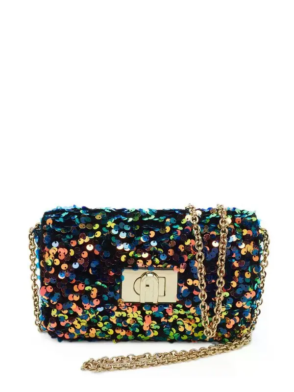 Furla 1927 Sequin-embellished Shoulder Bag - Black