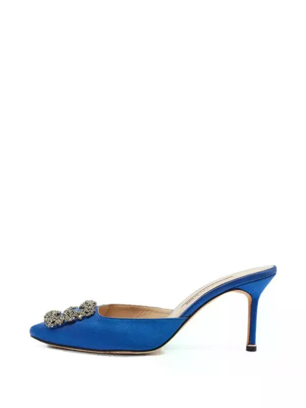 Manolo Blahnik Hangisimu Crystal-embellished Mules - Blue