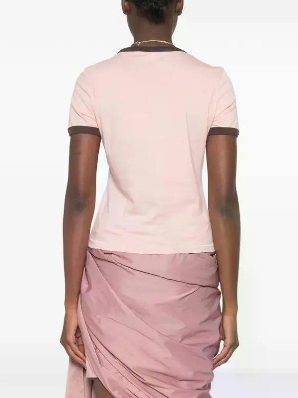 Chloé Logo Print Cotton T-shirt - Pink