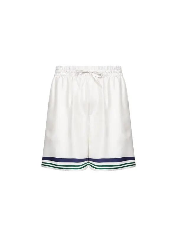 Casablanca Silk Hotel Emblem Shorts - Multicolor