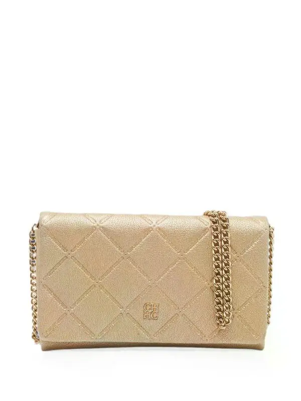 Carolina Herrera Quilted Logo-embossed Clutch Bag