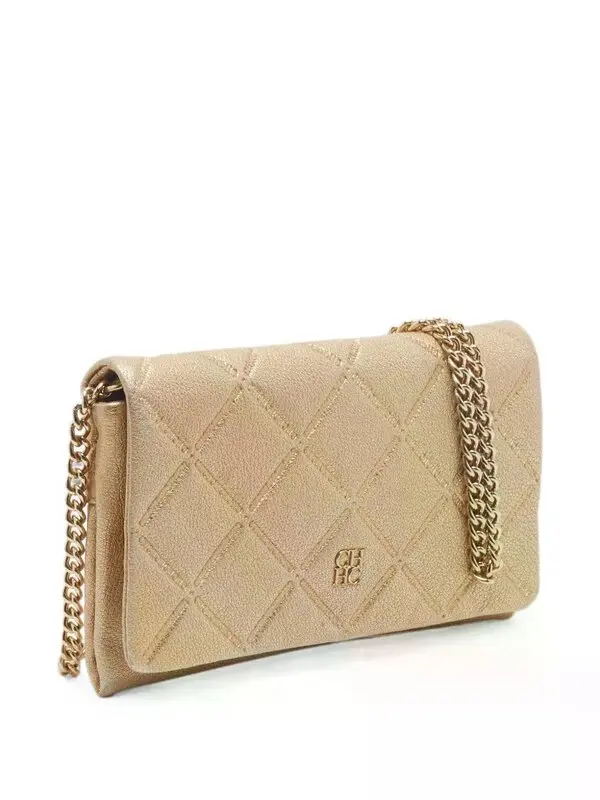 Carolina Herrera Quilted Logo-embossed Clutch Bag