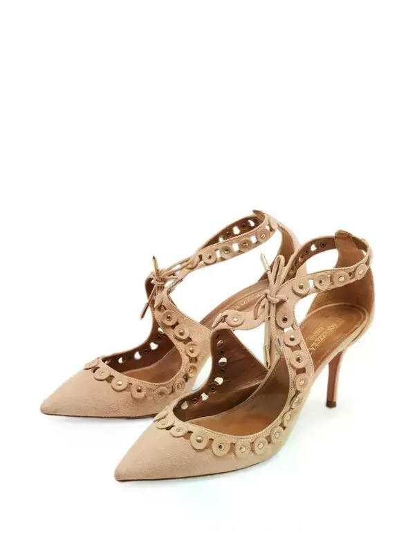 AQUAZZURA Studded Lace-up Pumps - Neutrals