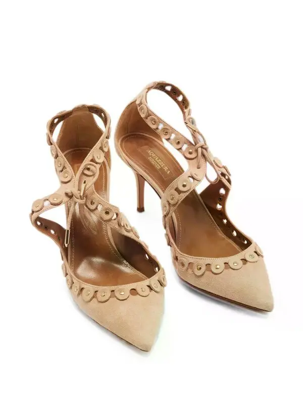 AQUAZZURA Studded Lace-up Pumps