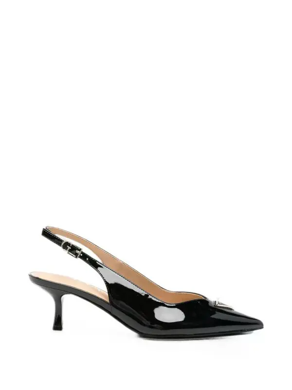 Guess Logo Plaque Slingback Pumps - Black