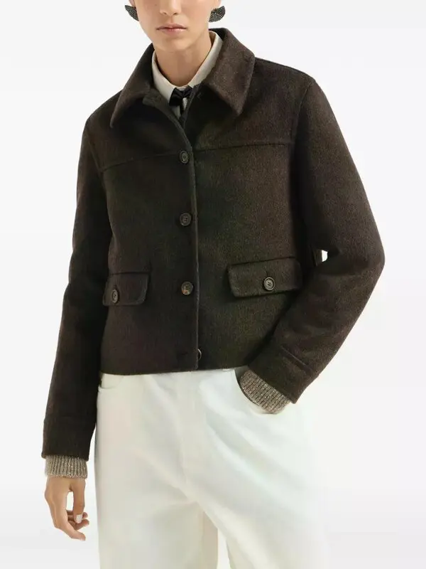 Brunello Cucinelli Hand-crafted Cashmere-beaver Double Cloth Jacket With Monili Embroidery