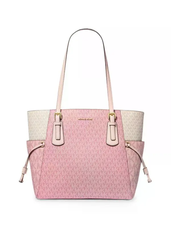 Michael Kors Monogram Print Color-block Shoulder Bag - Pink