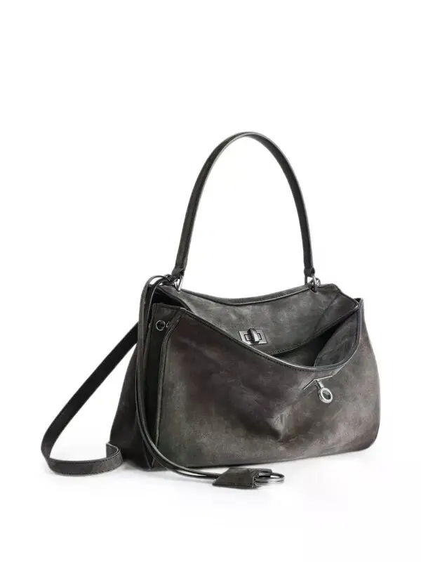 Balenciaga Turn-lock Leather Shoulder Bag - Grey
