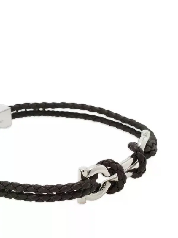 FERRAGAMO Gancini Braided Bracelet - Silver