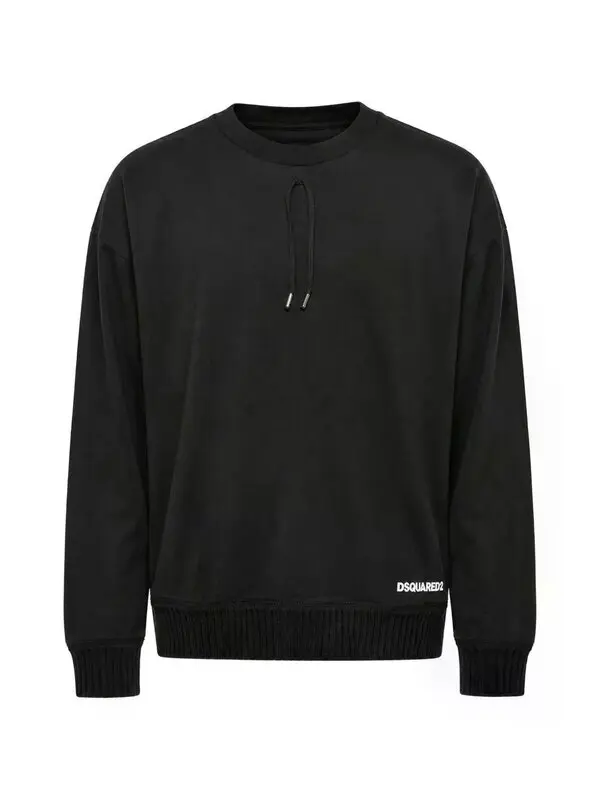 Dsquared2 Logo-print Ribbed-trim T-shirt - Black