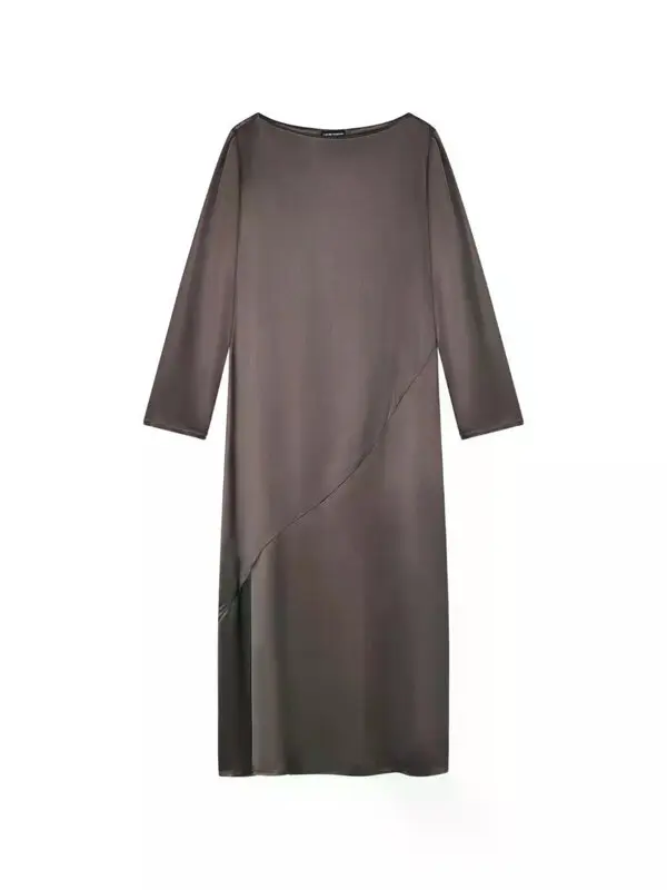 Emporio Armani Diagonal Seam Midi Dress - Brown
