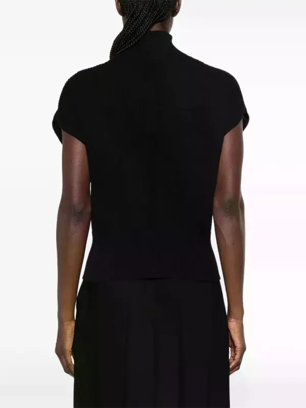 Rick Owens Ribbed Knit Sleeveless High Neck Top