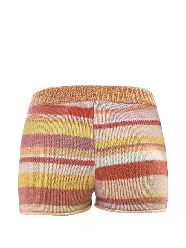 THE ELDER STATESMAN Striped Cashmere Shorts
