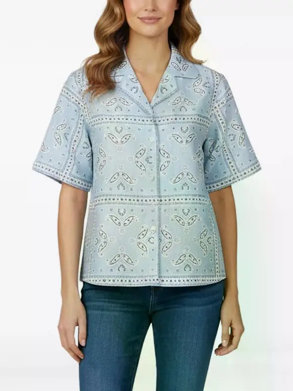 Sandro Printed Short-sleeve Shirt - Blue