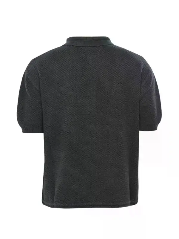 Palm Angels Moss-stitch Knit Polo Shirt
