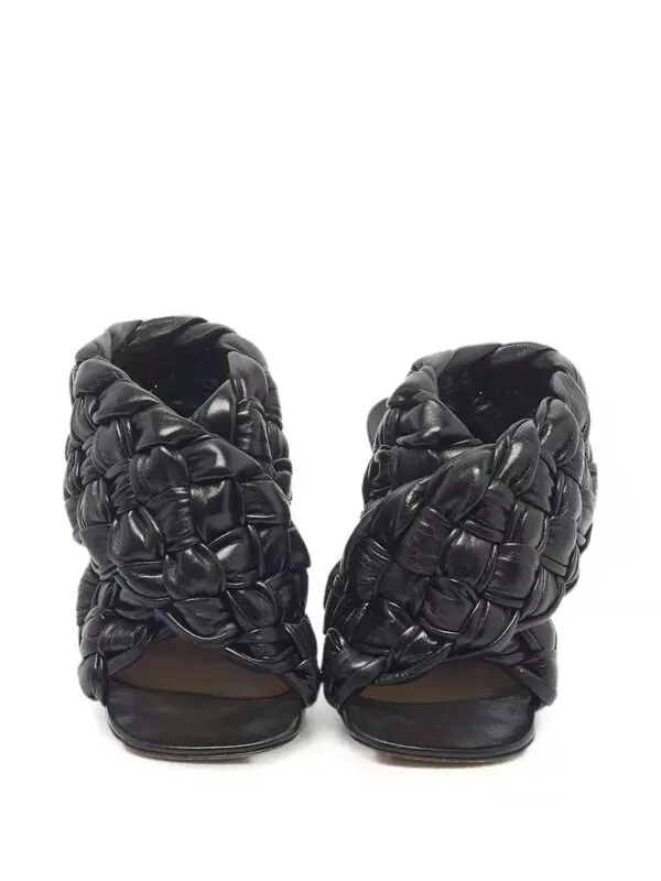 Bottega Veneta Intrecciato Leather Heeled Sandals