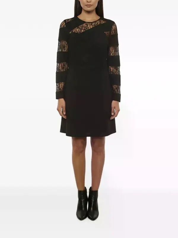 Sandro Lace-panel Crepe Mini Dress