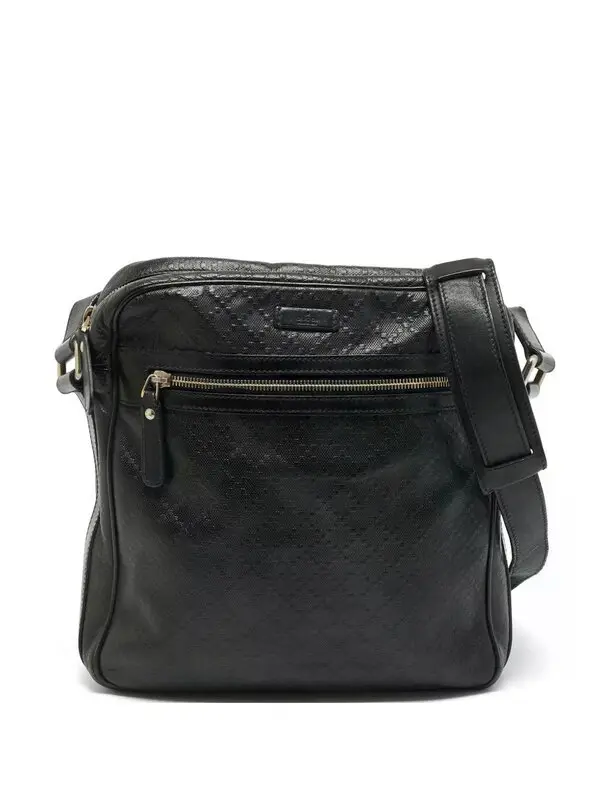 Gucci Logo Patch Messenger Bag - Black