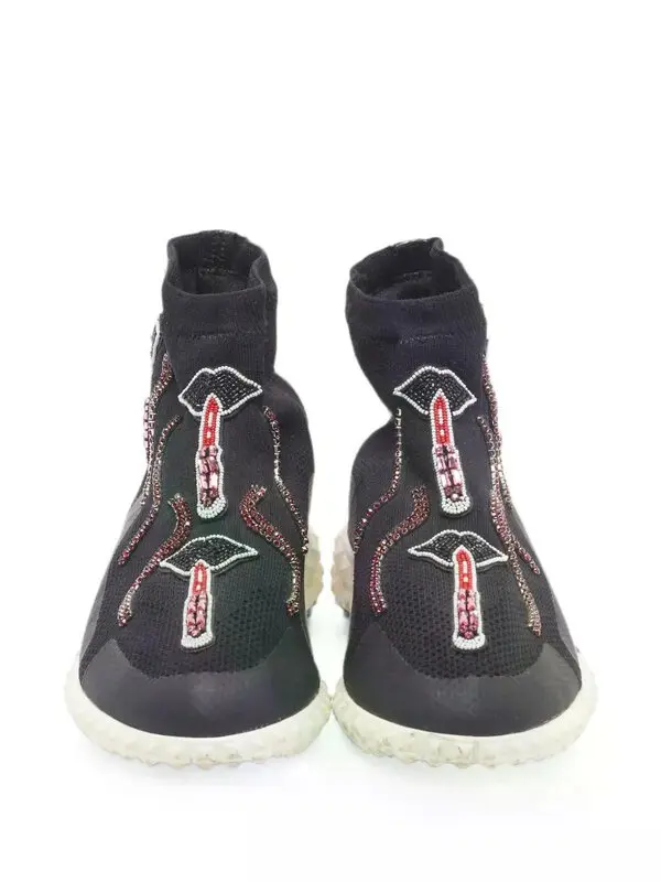 Valentino Garavani Bead-embellished High-top Sneakers