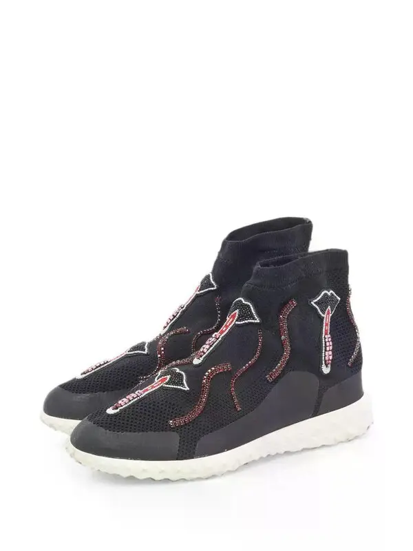 Valentino Garavani Bead-embellished High-top Sneakers