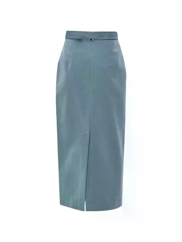 SUPER BLOND Belted Pencil Midi Skirt