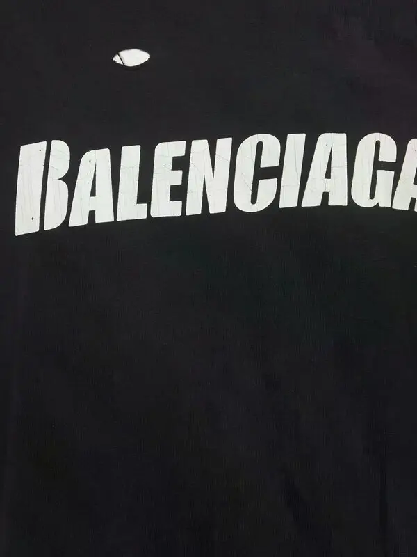 Balenciaga Caps Destroyed Flatground T-shirt