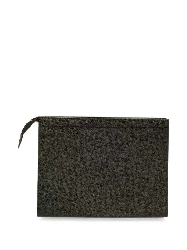 LOUIS VUITTON Pochette Voyage Taiga Leather Clutch Bag