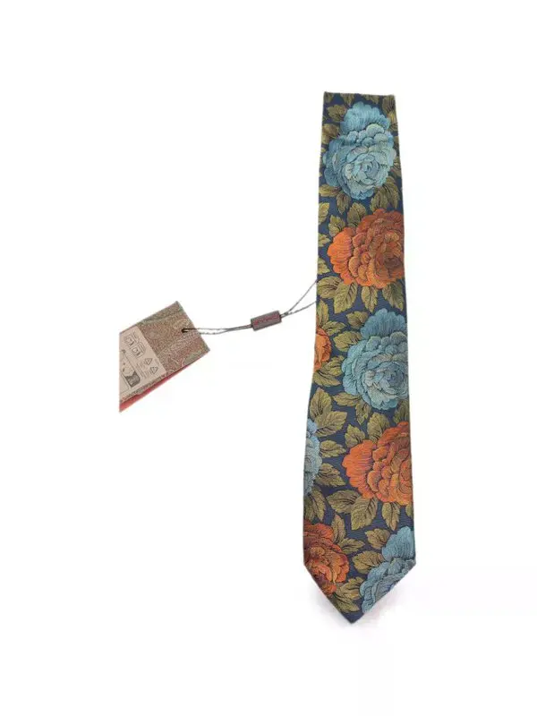 Etro Floral-jacquard Tie - Blue