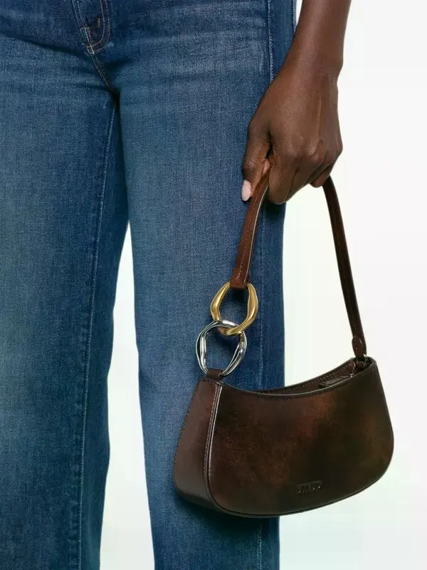 Staud Ollie Interlocking-link Leather Shoulder Bag - Brown