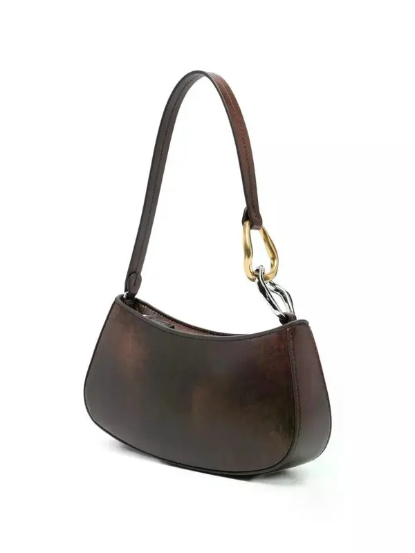 Staud Ollie Interlocking-link Leather Shoulder Bag - Brown
