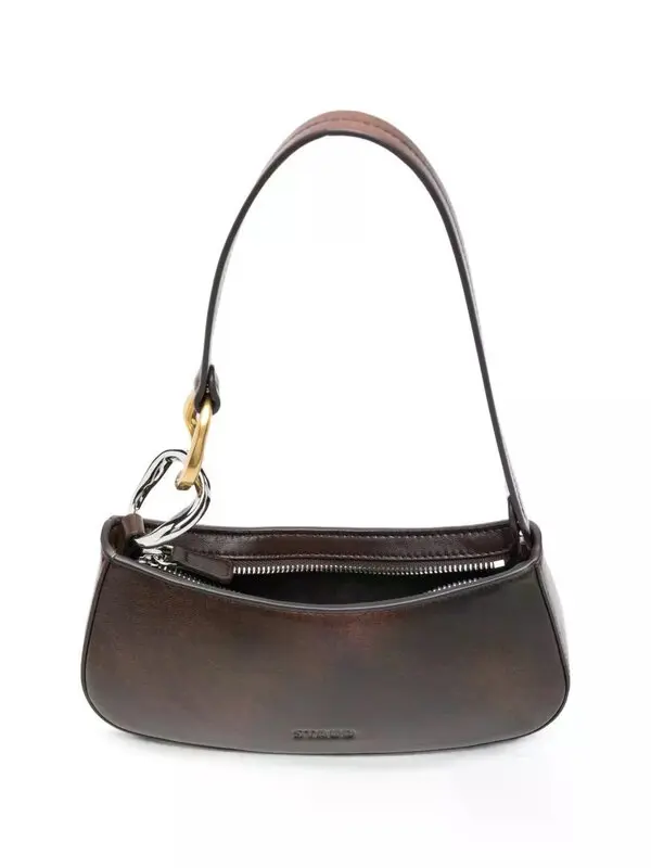 Staud Ollie Interlocking-link Leather Shoulder Bag - Brown