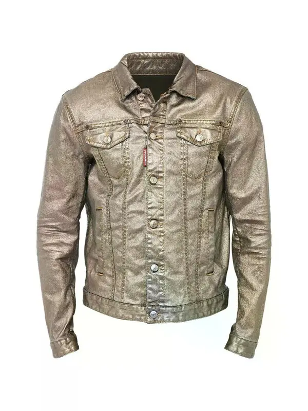 Dsquared2 Metallic Logo Patch Jacket - Gold