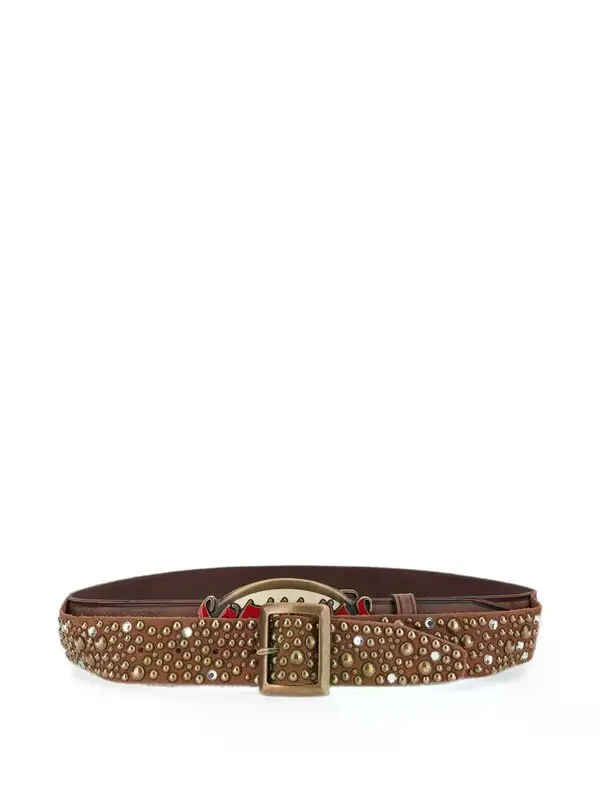 Dsquared2 Stud-embellished Crystal-detail Belt - Brown