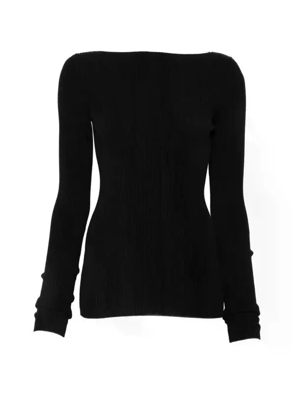 Rick Owens Cut-out Ribbed Knit Top - Black