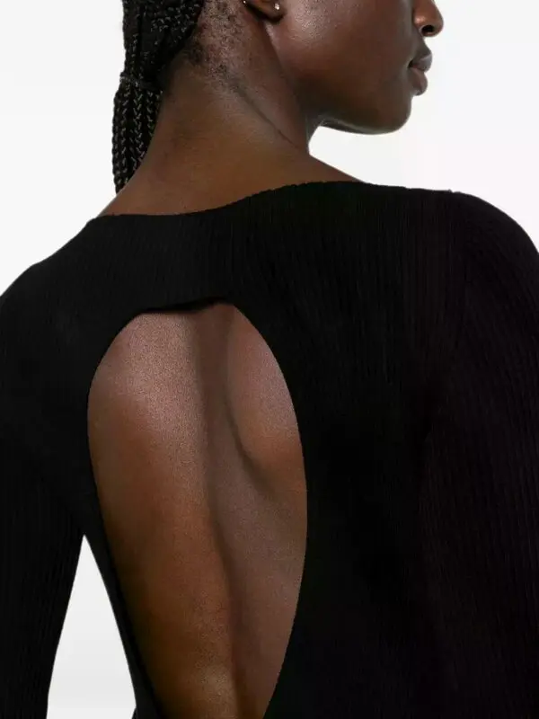 Rick Owens Cut-out Ribbed Knit Top - Black