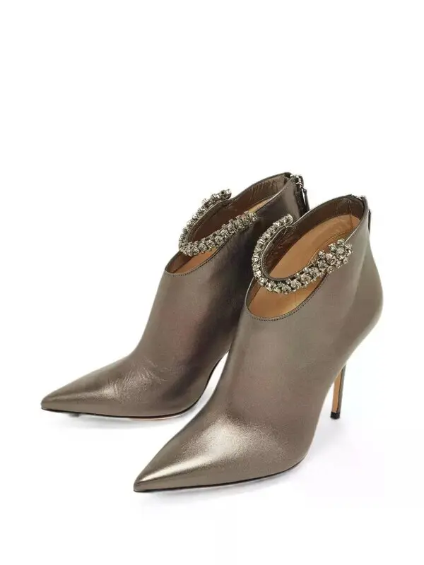 JIMMY CHOO Blaize Crystal-strap Ankle Boots - Silver