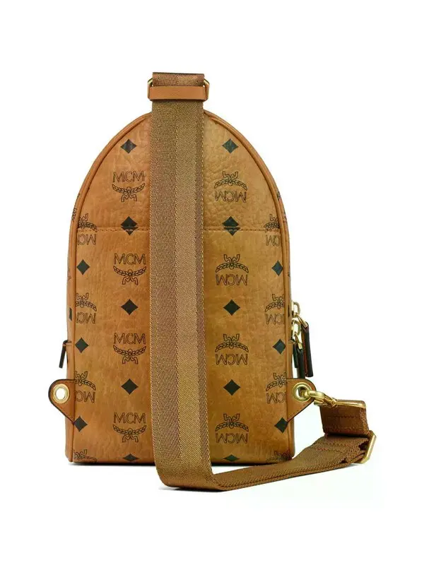 Mcm Aren Visetos Messenger Bag - Neutrals