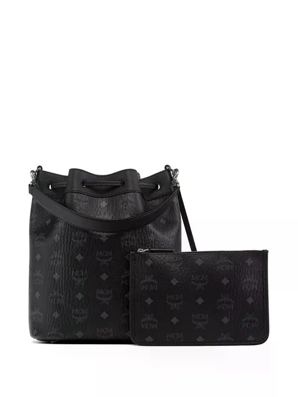 Mcm Dessau Visetos Medium Bucket Bag - Black