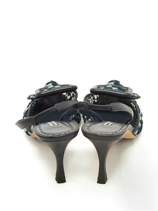 Manolo Blahnik Maysli Buckle Detail Slingback Pumps - Blue