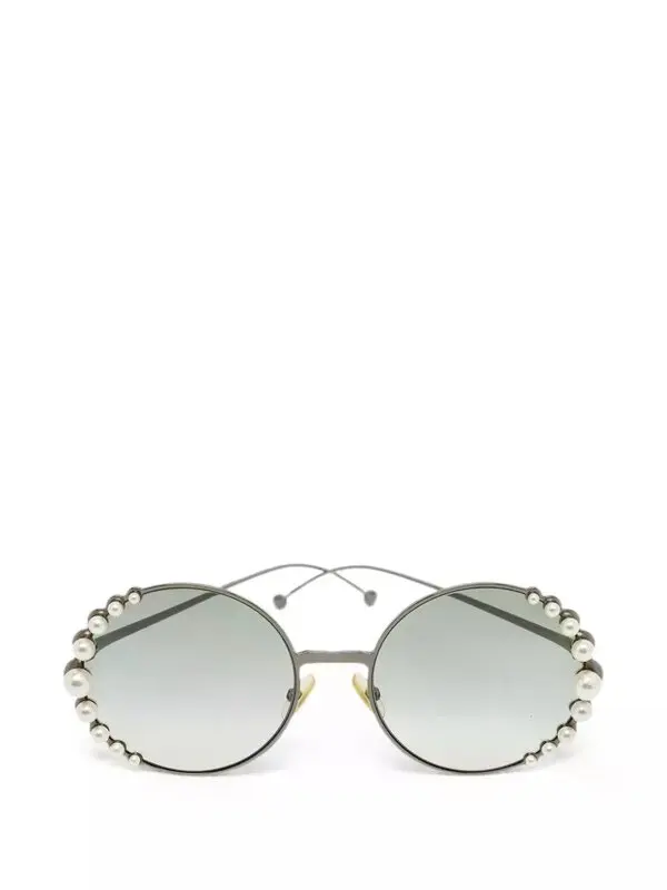 Fendi Pearl-embellished Round-frame Sunglasses